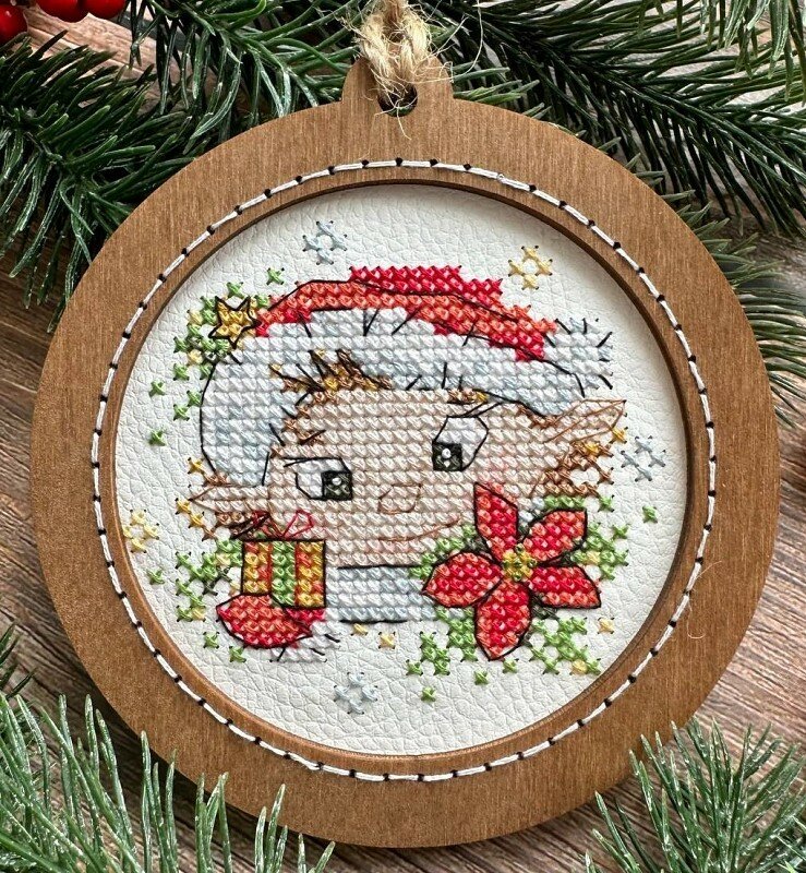 Набор для вышивания Neocraft #НК-25-03 Шар "Эльф", Счетный крест, 11 х 11 см