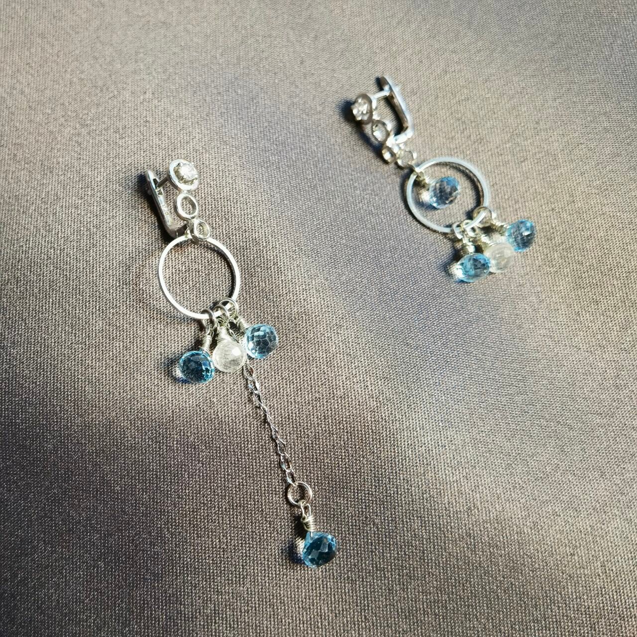 Серьги, топаз