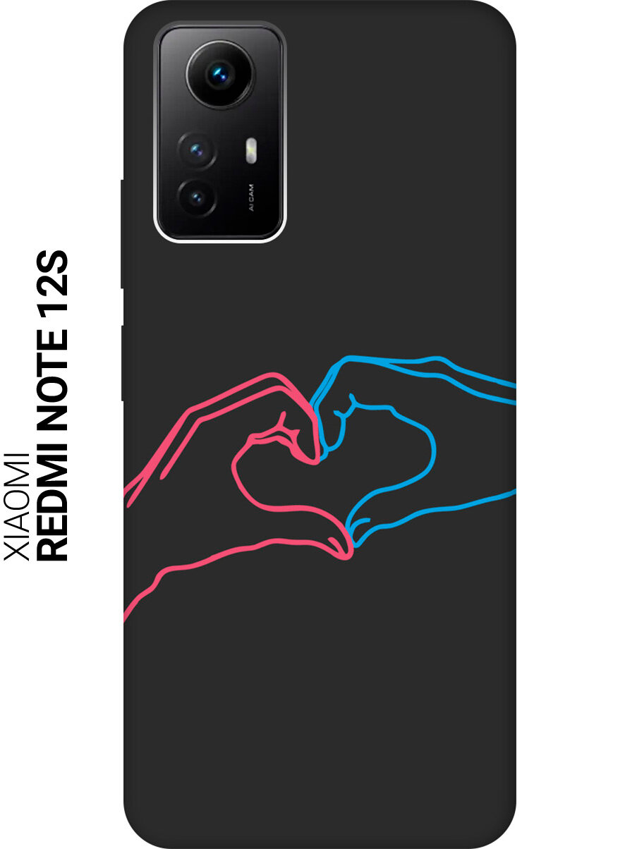Силиконовый чехол на Xiaomi Redmi Note 12s / Сяоми Редми Ноут 12с с рисунком "Fall in Love" Soft Touch черный