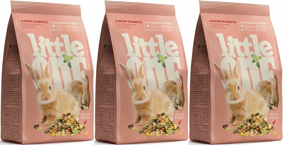 Little One Корм для молодых кроликов, 900 г, 3 уп.