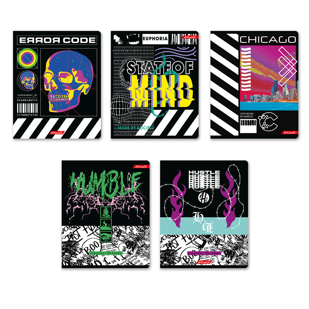 SVETOCH Тетрадь ученическая общая A5+ 96 л на скобе 65 г/м2 100% белизна 000343 Драйв 1шт