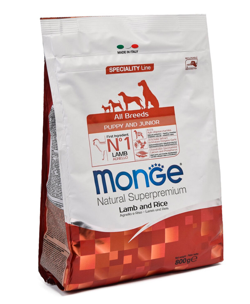 Monge Dog Speciality Puppy&Junior корм для щенков всех пород ягненок с рисом 800г