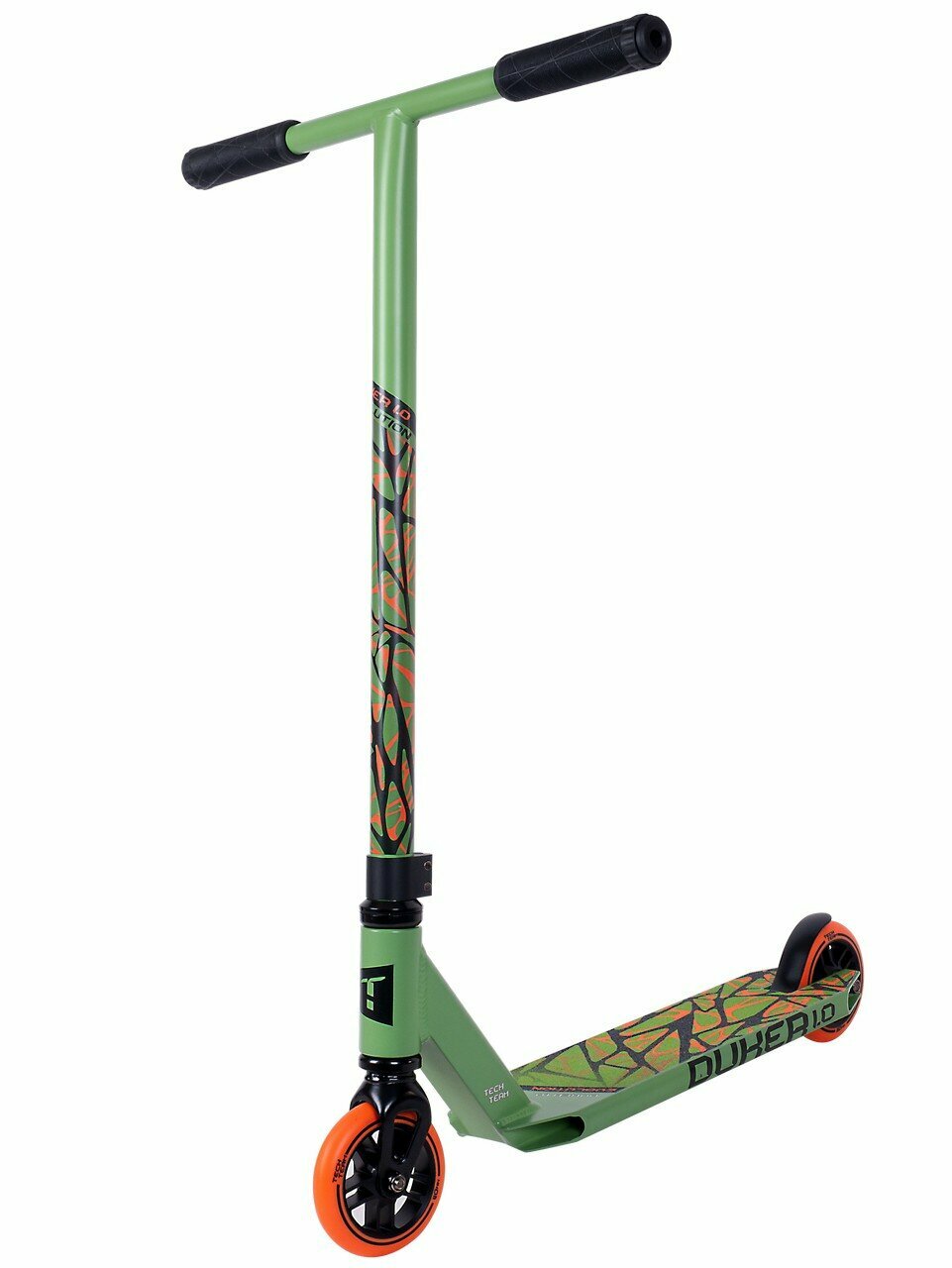 Трюковой самокат Tech Team "Duker 1.0", для начинающих от 135см - 2023 Military