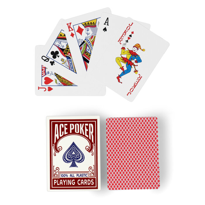 Карты игральные пластиковые Ace Poker, 8.8×6.3 см, 30 мкм, красная рубашка