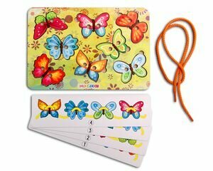 *Игр(SmileDecor) Шнуровка-планшет Бабочки [4дет;1шнурок] (дерев.) (П4504)