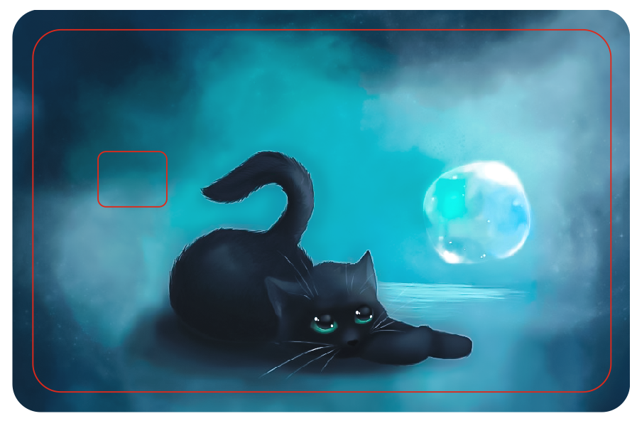 Наклейка на банковскую карту, Кошка