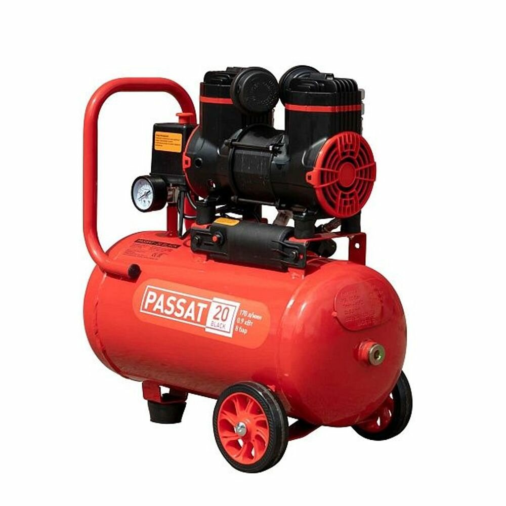 Компрессор Aurora PASSAT-20 BLACK тихий, без масл. (18л, 170л/мин, 0.9кВт)