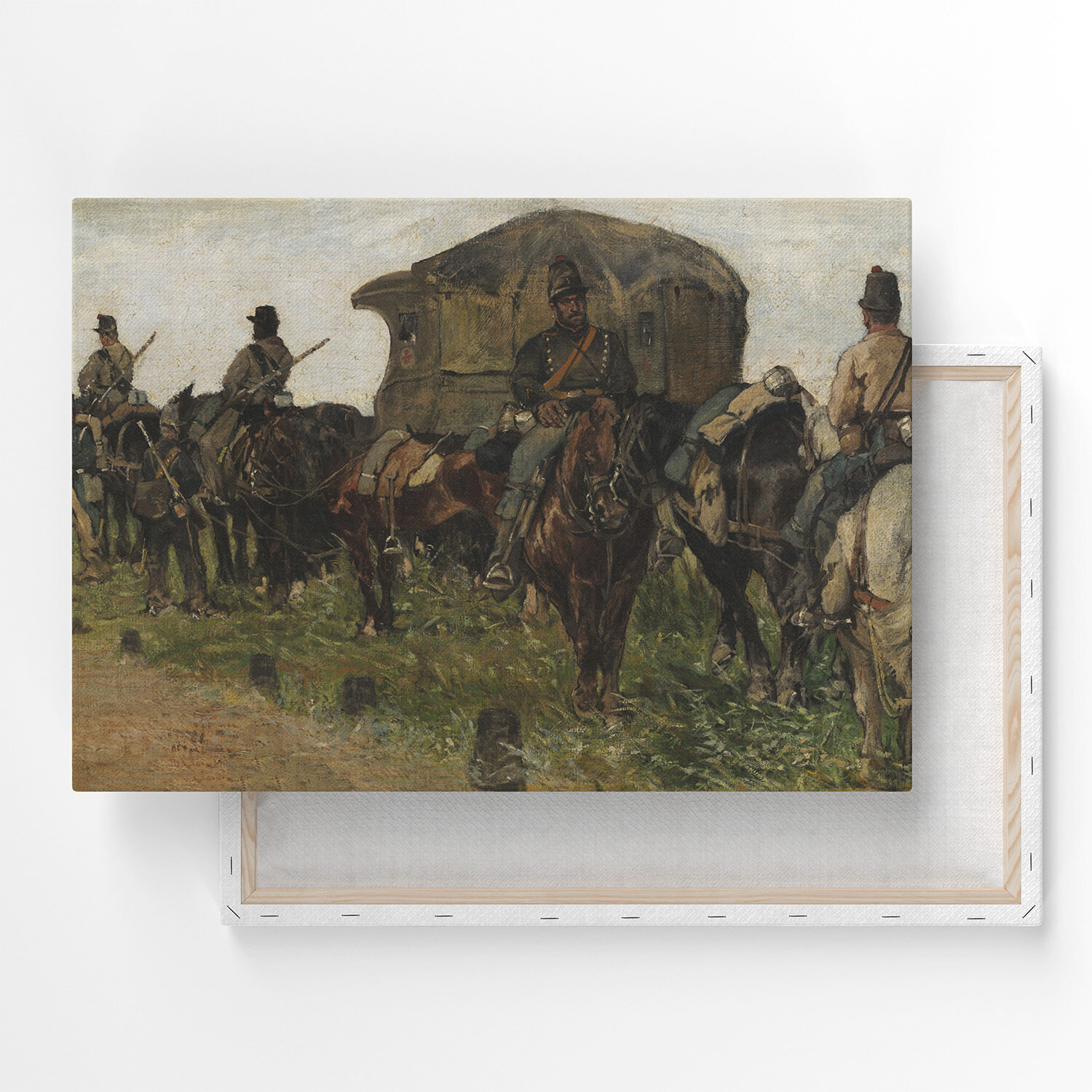 Картина на холсте, репродукция / Джованни Фаттори - Grandi manovre / Размер 80 x 106 см