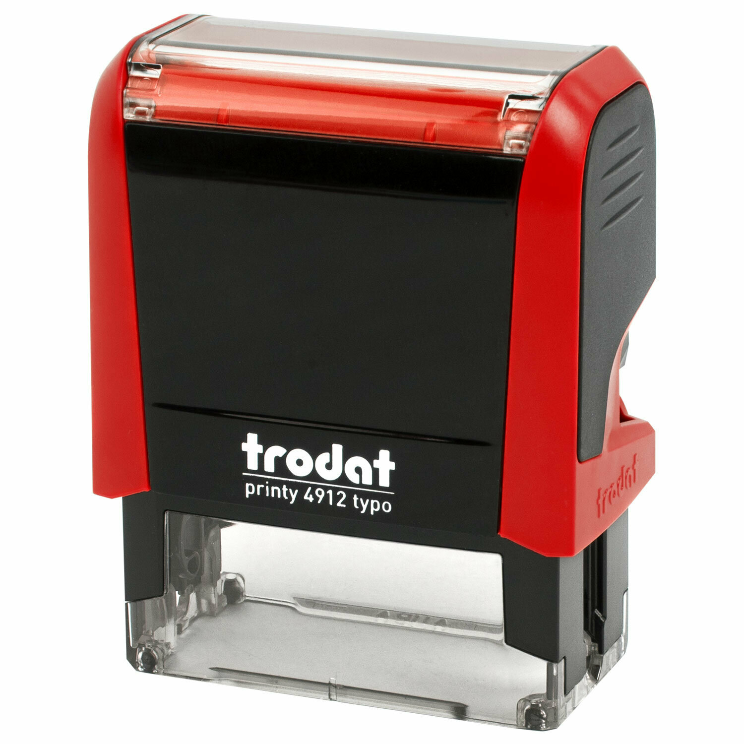 Штамп самонаборный 4-стр, 47х18 мм, синий, TRODAT 4912P4/DB, корпус красный, кассы В комплекте, 43218