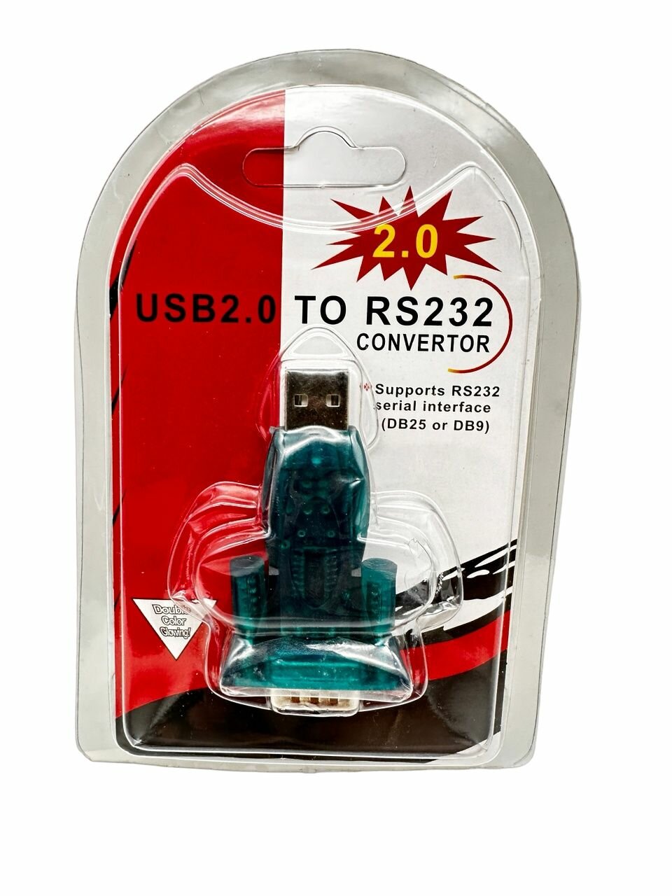 Переходник USB 2.0-RS232, для ноутбуков, штекер (male), вес 20 г