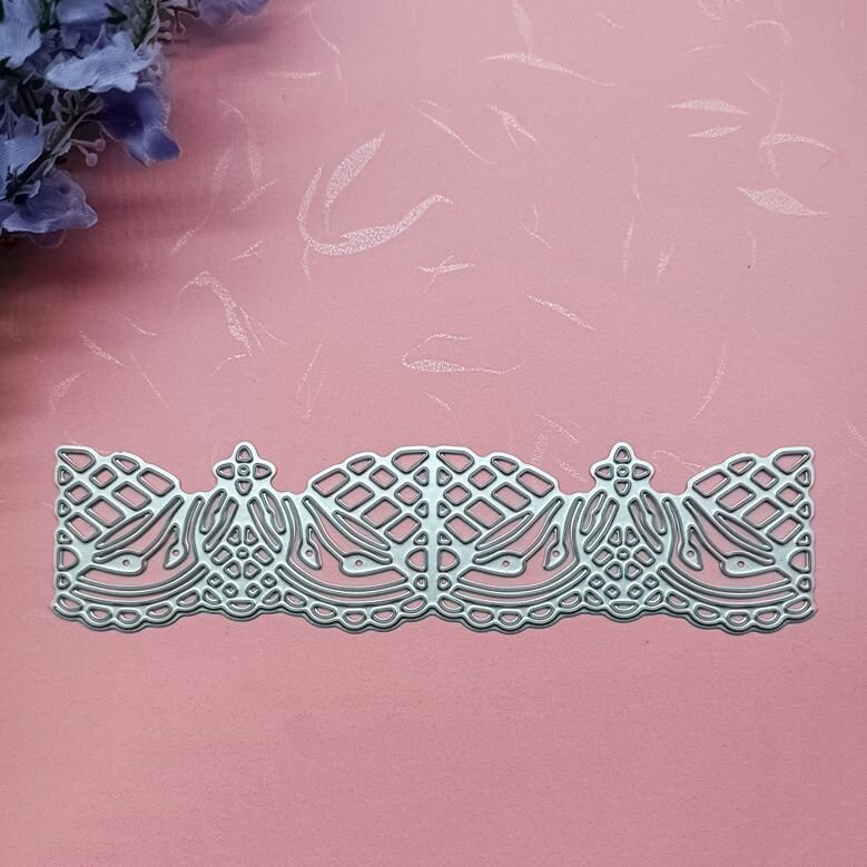Нож для вырубки и тиснения "Кружево", размер ножа 13,8*3,5 см для машинки для вырубки