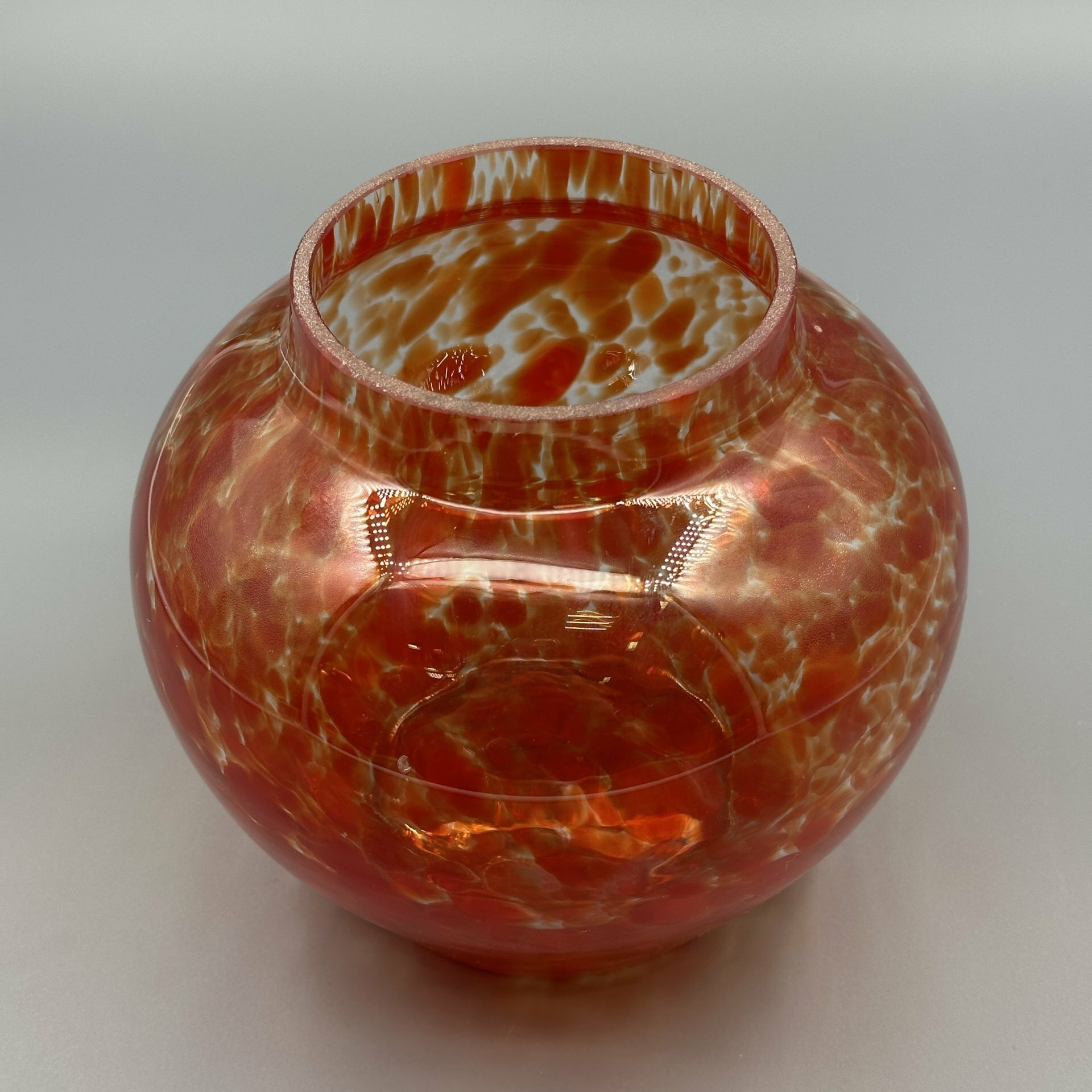 Ваза интерьерная винтажная в стилистике Franz Welz, стекло, брызговое, Европа