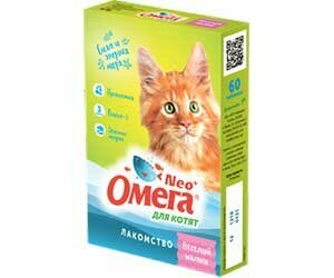 Витамины для котят Омега neo+ пребиотик таурин веселый малыш 60таб