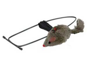 Игрушка для кошек Trixie мышь на резинке крепящаяся на дверной проем 8см 4065