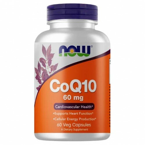 NOW CoQ10 60 mg - 60 вег. капсул, коэнзим для сердечно-сосудистой системы
