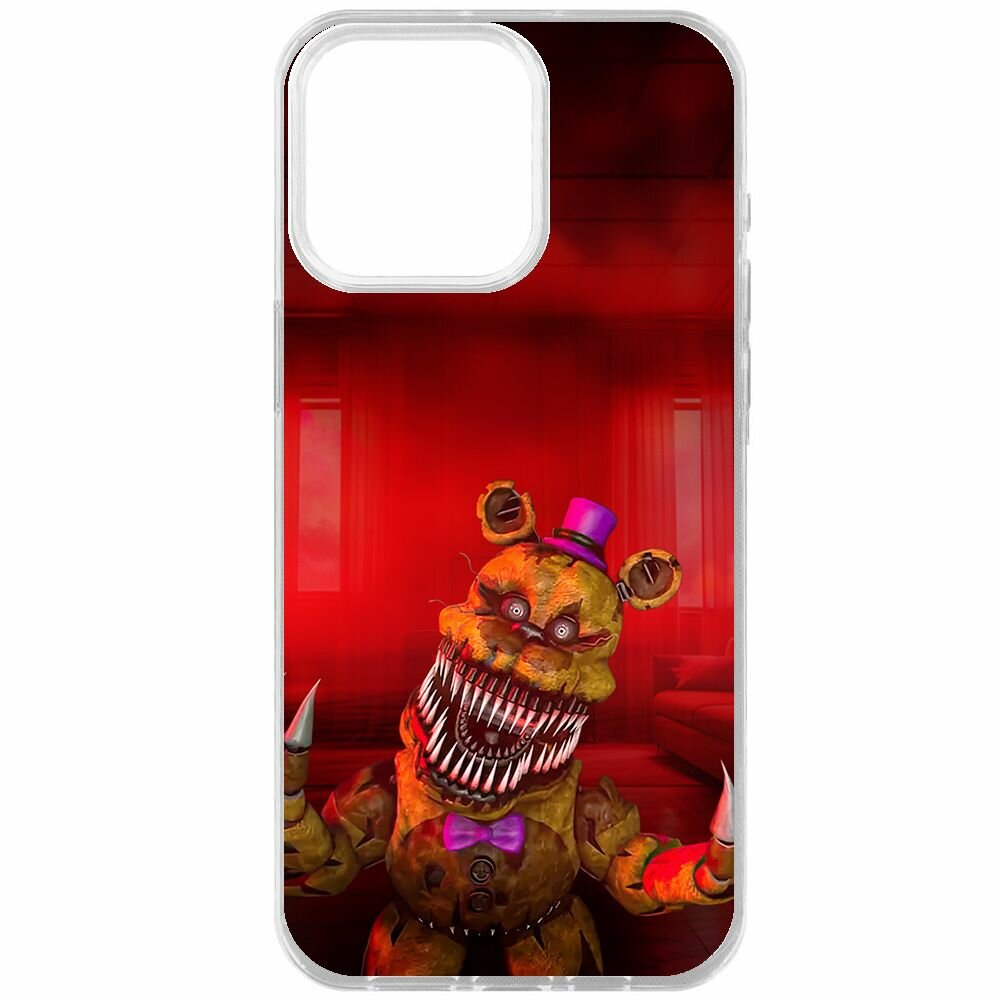 Чехол-накладка Krutoff Clear Case фнаф - Фредди атакует для iPhone 15 Pro Max