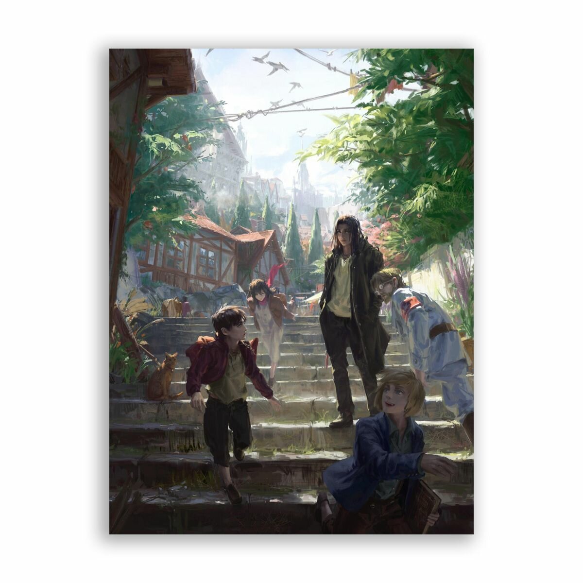 Постер, плакат на бумаге / Атака Титанов / Размер 60 x 80 см