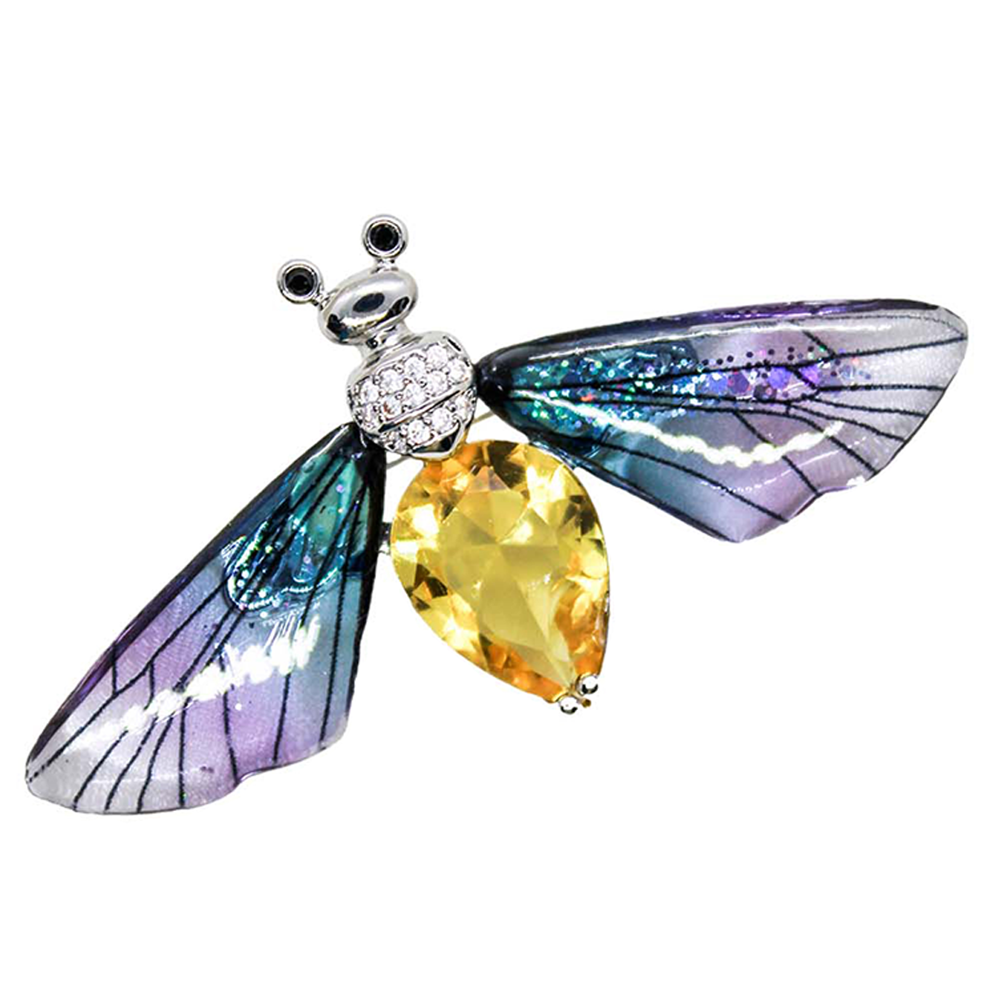 Брошь, циркон