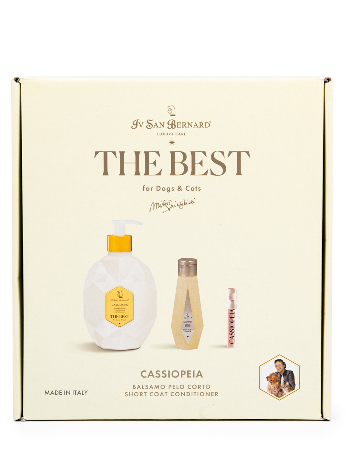 ISB The Best line Набор Cassiopeia кондиционер для короткой шерсти 500 мл, шампунь 120 мл + парфюм 2 мл в подарок