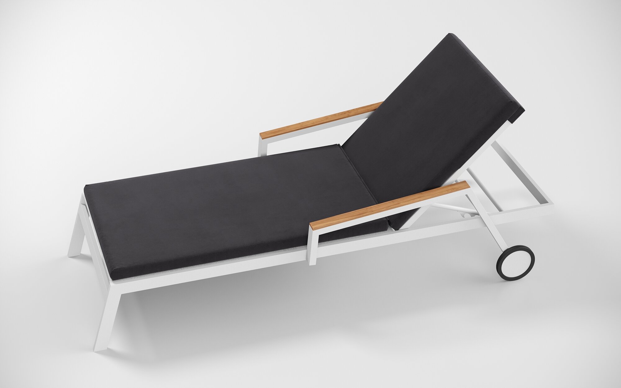 Шезлонг Gardenini Sogno S каркас белый / текстилен белый / подушка антрацит