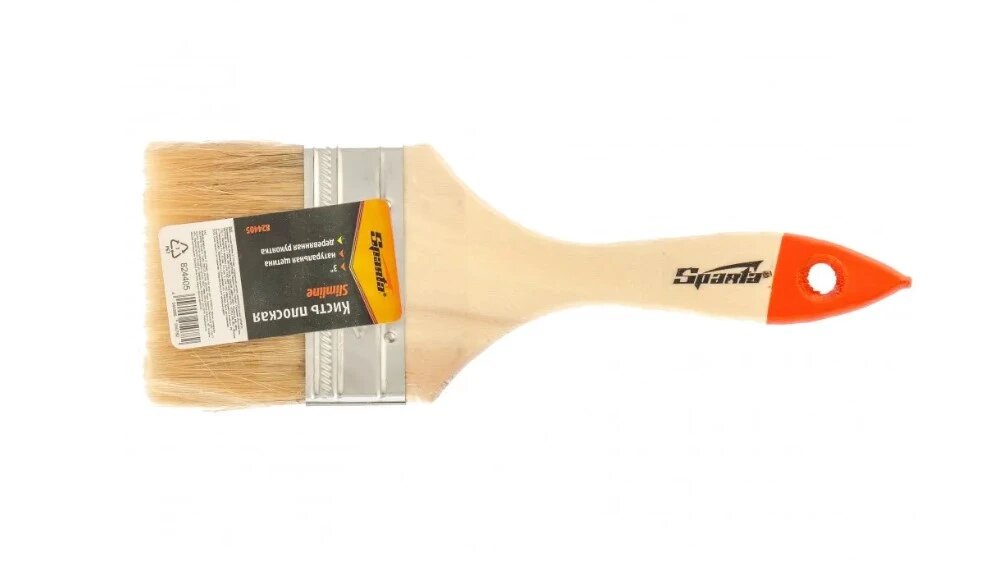 Кисть 75 мм "SPARTA" Slimline (плоская, натуральная щетина, деревянная ручка)