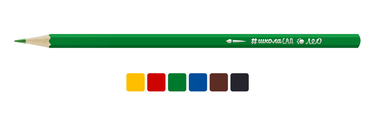 Набор акварельных карандашей "Лео" "ШколаСад" LSWP-06 заточенные 6 цв.