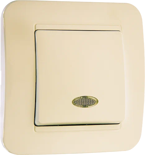 Выключатель 1-кл. СП Lillium 10А IP20 с подсветкой крем. /крем. Makel MAKEL 65221 (1 шт.)