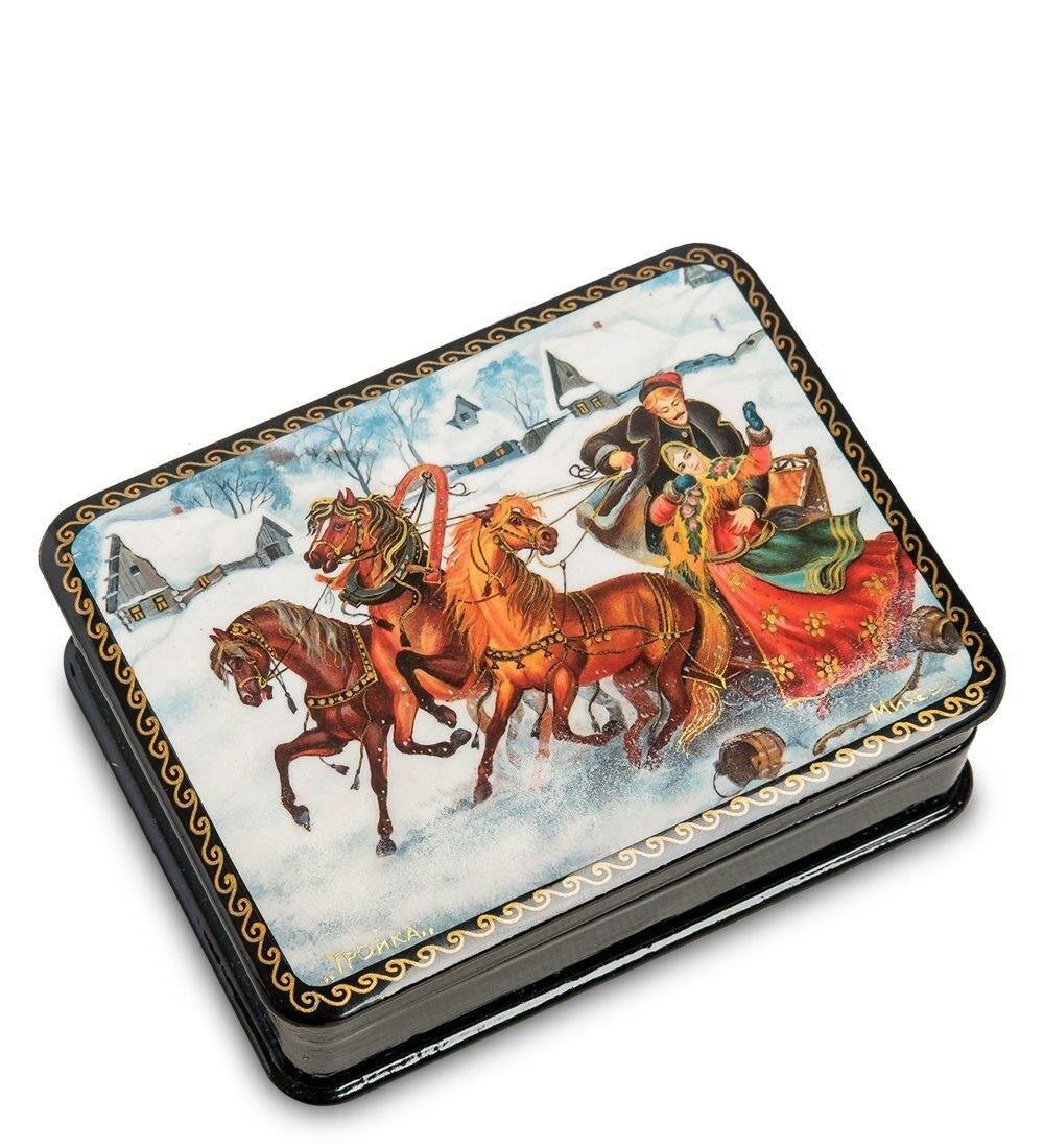 Шкатулка в технике декупаж Тройка (10х8х3,5) ШК-19/15-B Народные промыслы