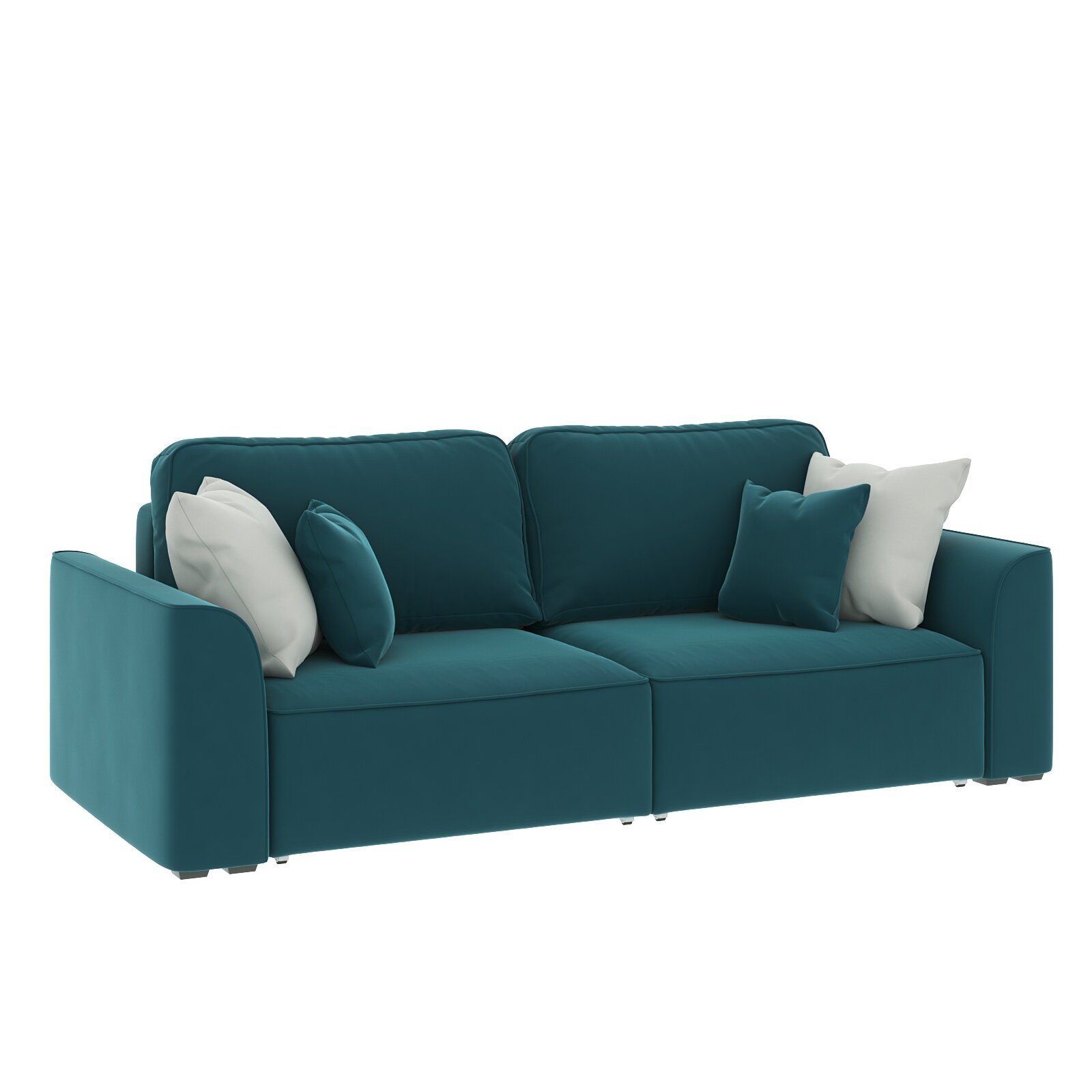 Диван-еврокнижка Сиэтл в изумрудном велюре К73, подушки К81