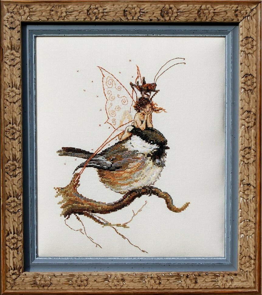 Набор для вышивания Nimue #68-M017 K Fee a la Mesange (Фея и синица), Счетный крест, 17 x 21 см