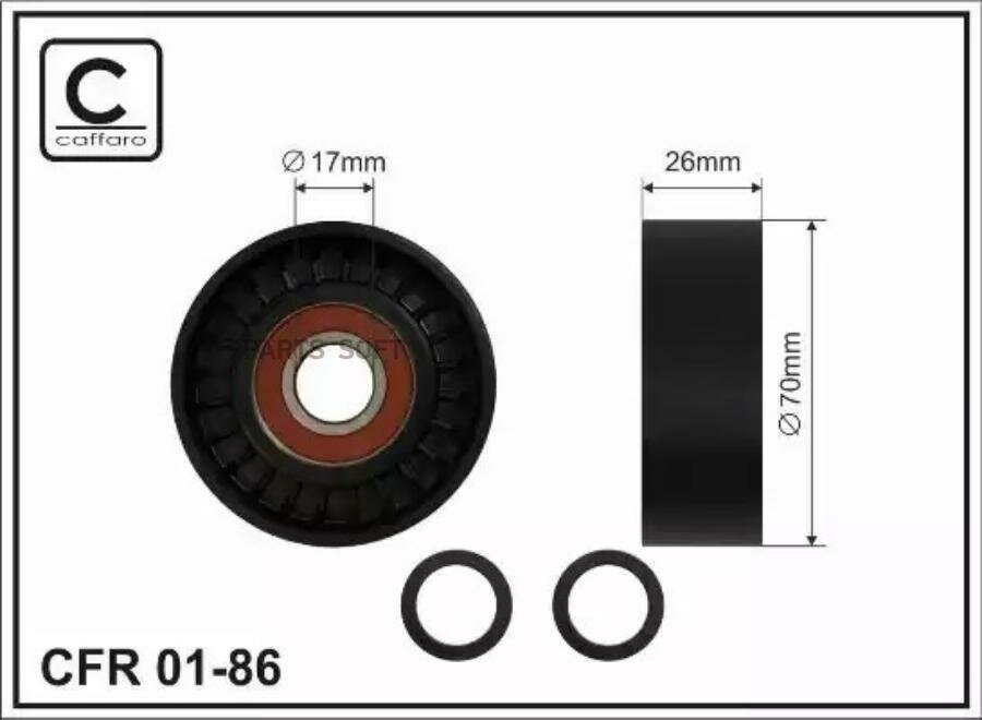 186 CAFFARO Ролик генератора натяжной BMW 3-ser E46 1.8-2.0 D (M47 D20) (без кронштейна)