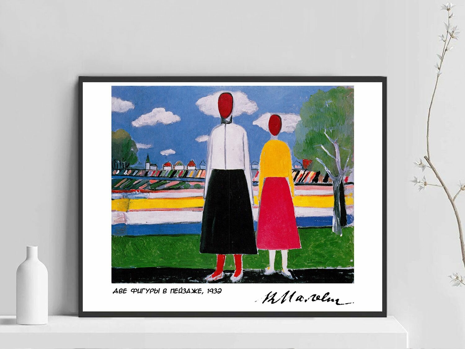 Интерьерный постер "Барышни-Крестьянки" Казимир Малевич 1 шт А2 без рамы - русский авангард. Репродукция винтажного плаката в стиле супрематизм.