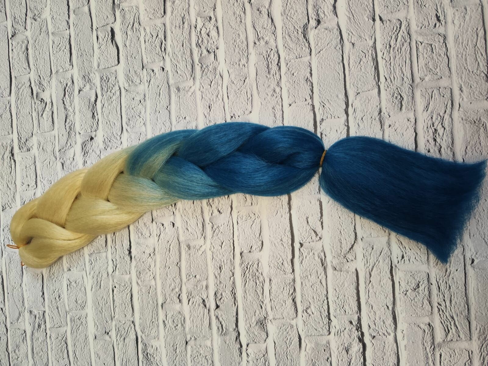 Канекалон для волос цветной (блонд-синий)