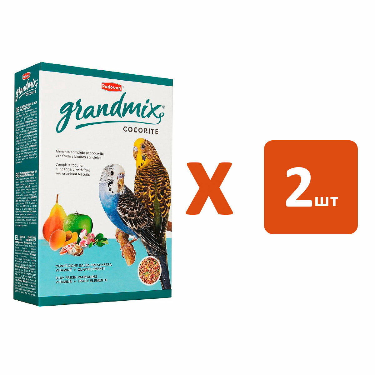 PADOVAN GRANDMIX COCORITE корм для волнистых попугаев (400 гр х 2 шт)