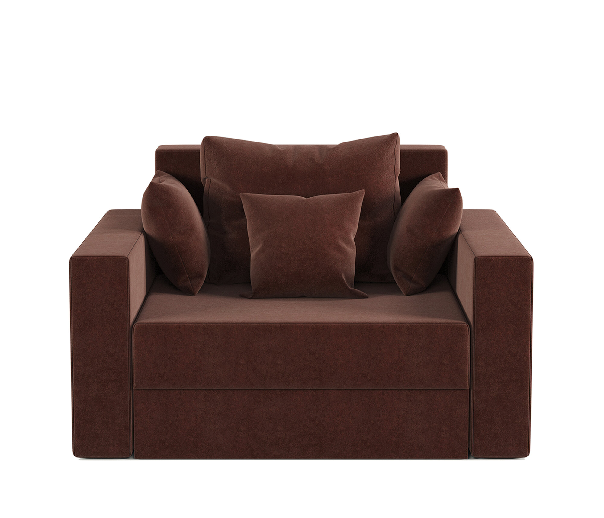 Кресло-кровать Мэдисон, велюр Дрим шоколад, еврокнижка