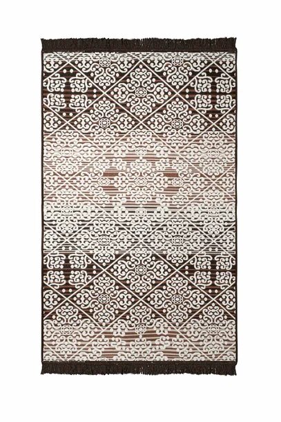 Ковер турецкий на пол на кухню в гостиную 120х180 см бежевый современный безворсовый 396273 Kover-Russia