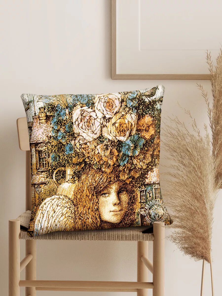 Декоративная наволочка из гобелена 45х45 см