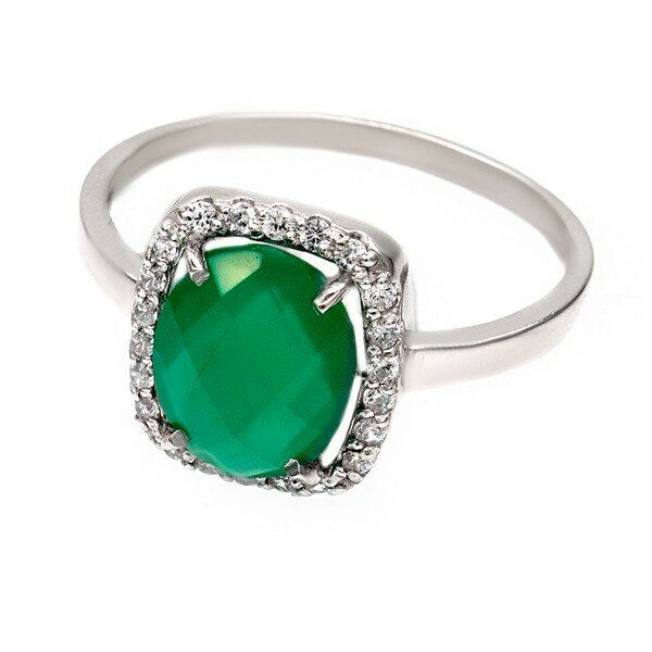 Кольцо, серебро, 925 проба, родирование, фианит