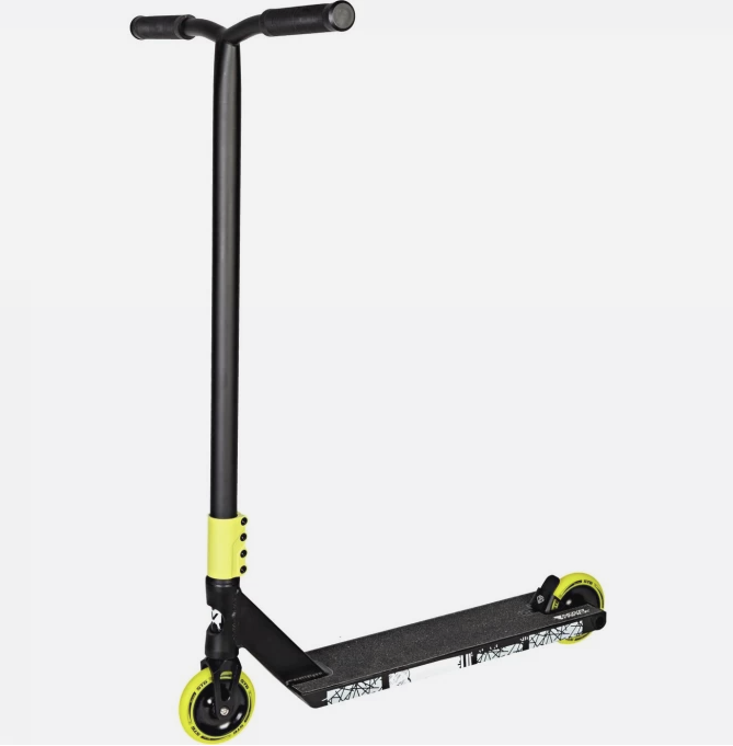 Самокат трюковый NOVATRACK 110A. CROW10. BK24 Crow 10, 110 мм, SCS, алюминий, черный с зеленым