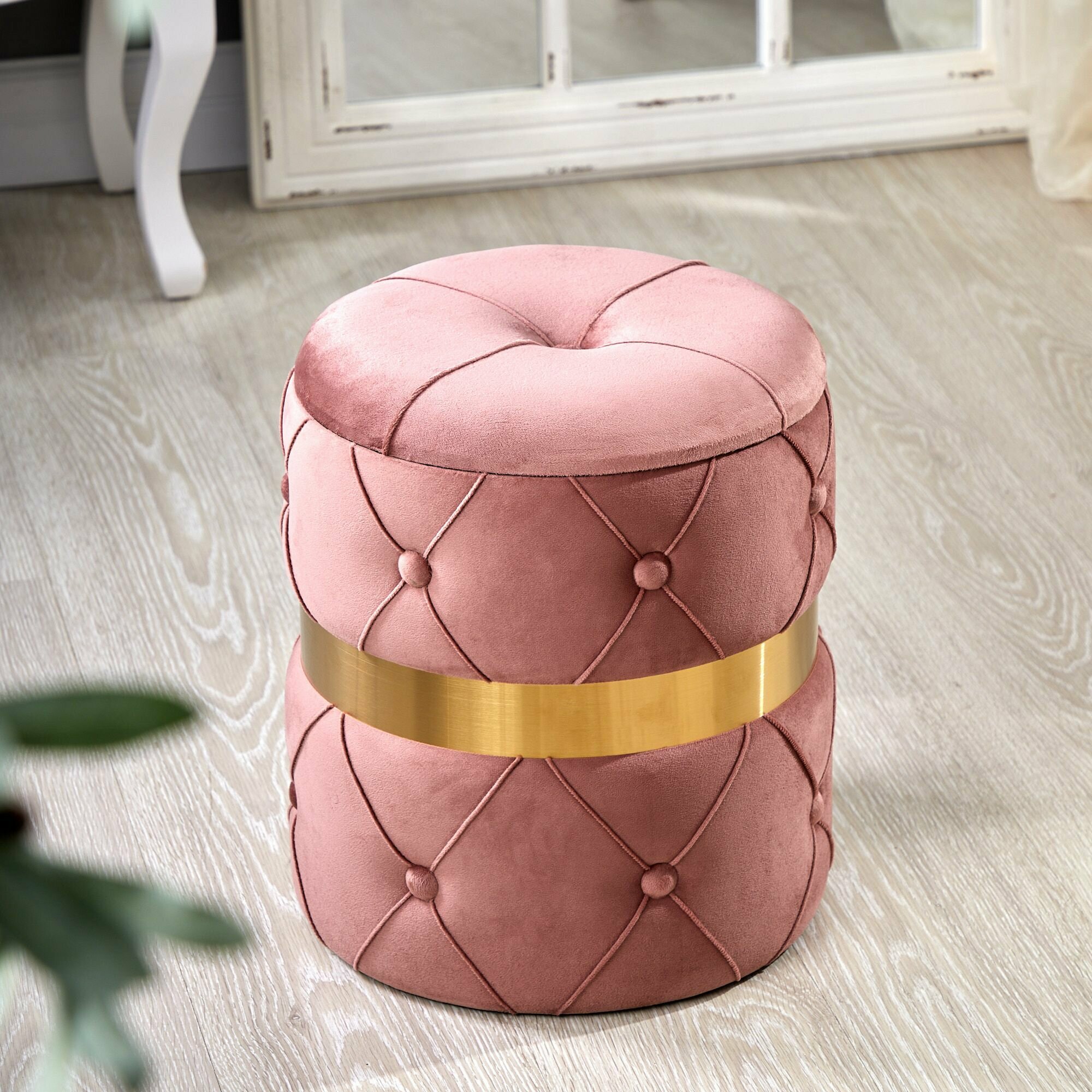 49-334M Пуф с крышкой 35х35х40см, МДФ, ткань, поролон, металл, Glasar