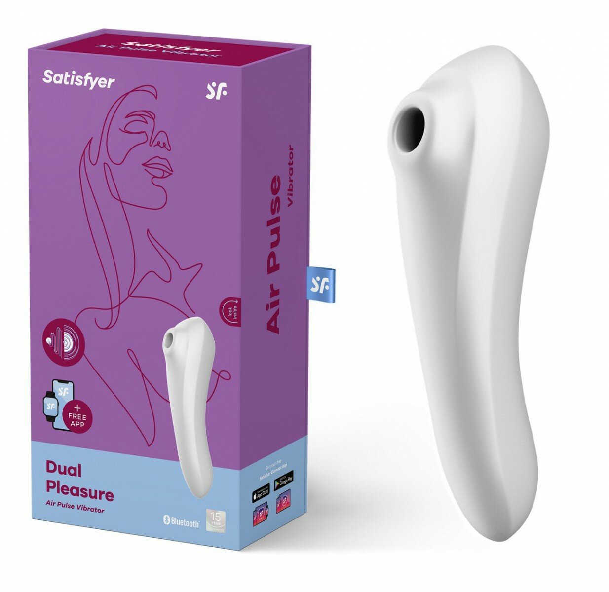 Вакуумно-волновой вибромассажер «Dual Pleasure White»21 режим