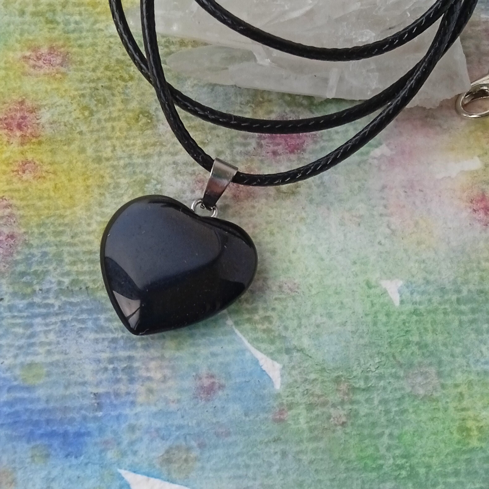 Колье, обсидиан