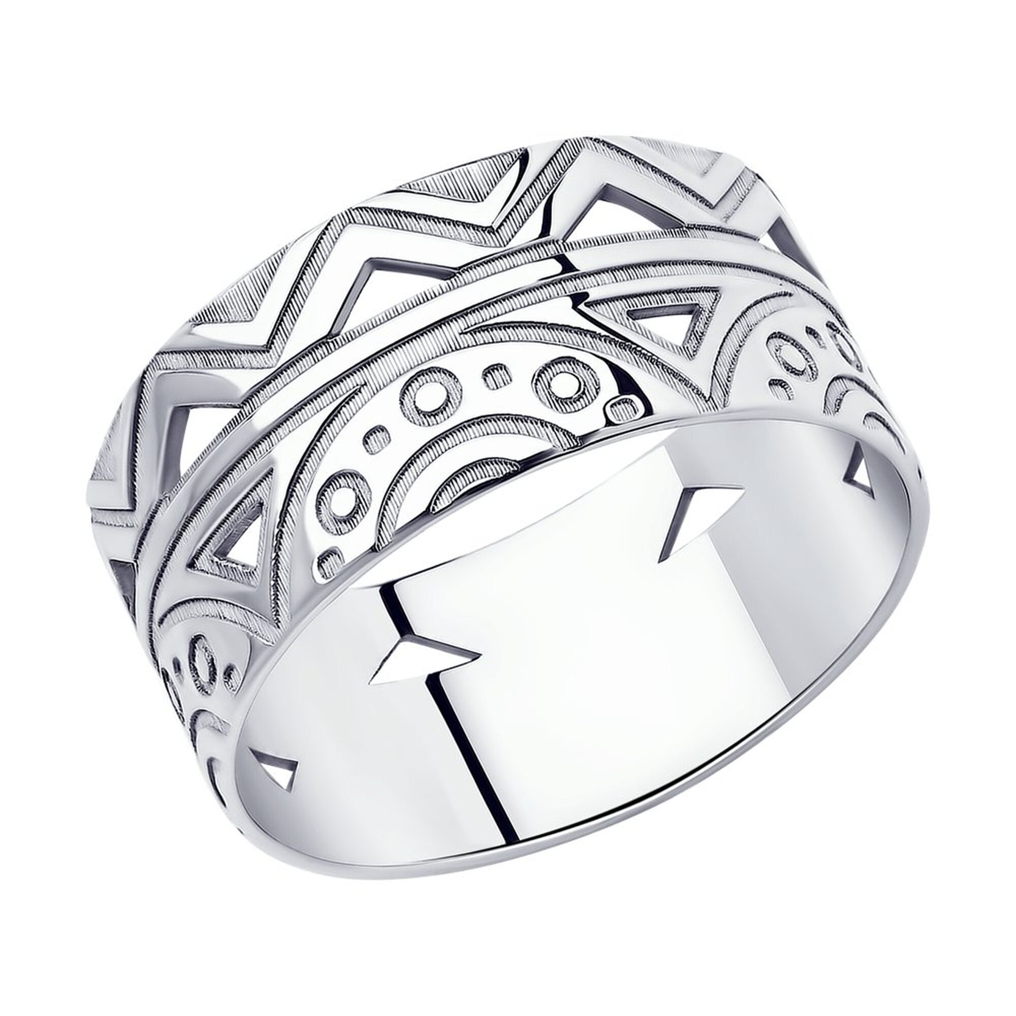 Кольцо, серебро, 925 проба, родирование