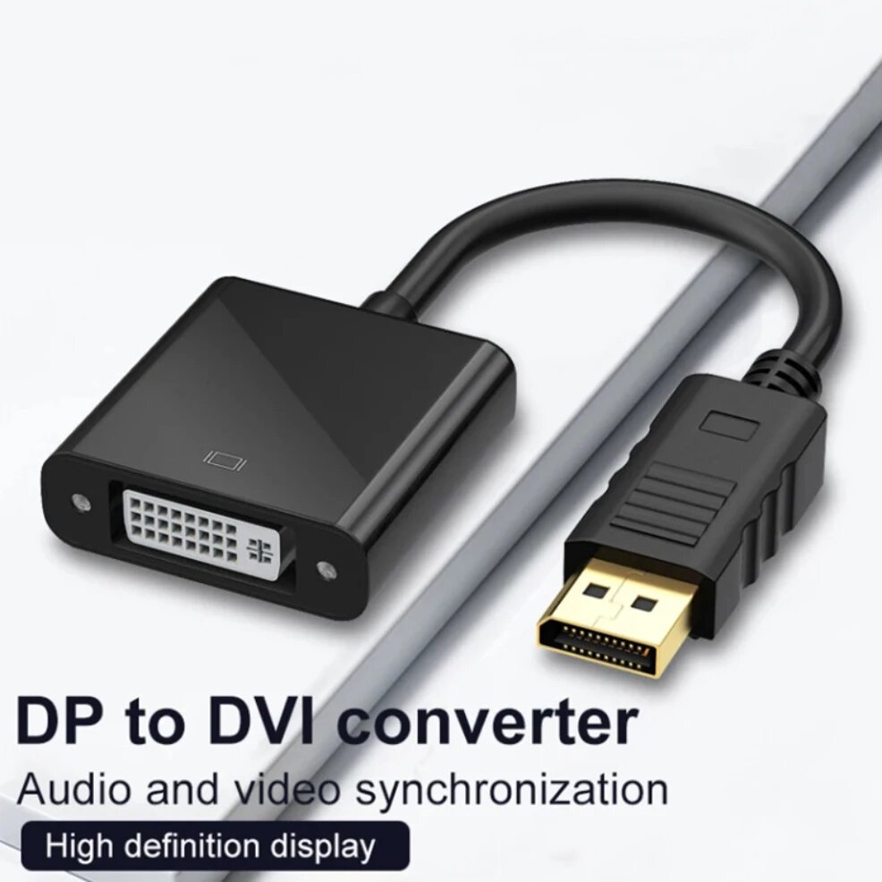 Кабель-адаптер DP-DVI HD 1080P DisplayPort «папа» — «мама» DVI Кабель-переходник DP-DVI для ПК, ноутбука, монитора HDTV, проектора
