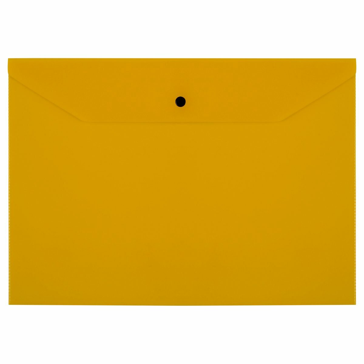 Папка-конверт на кнопке Стамм (А4, 120мкм, пластик) прозрачная желтая (ММ-30672), 10шт.