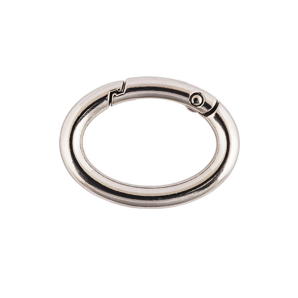 Gamma GH-329-QG57 Карабин овальный 29х37 мм никелированная сумочная фурнитура металл №01