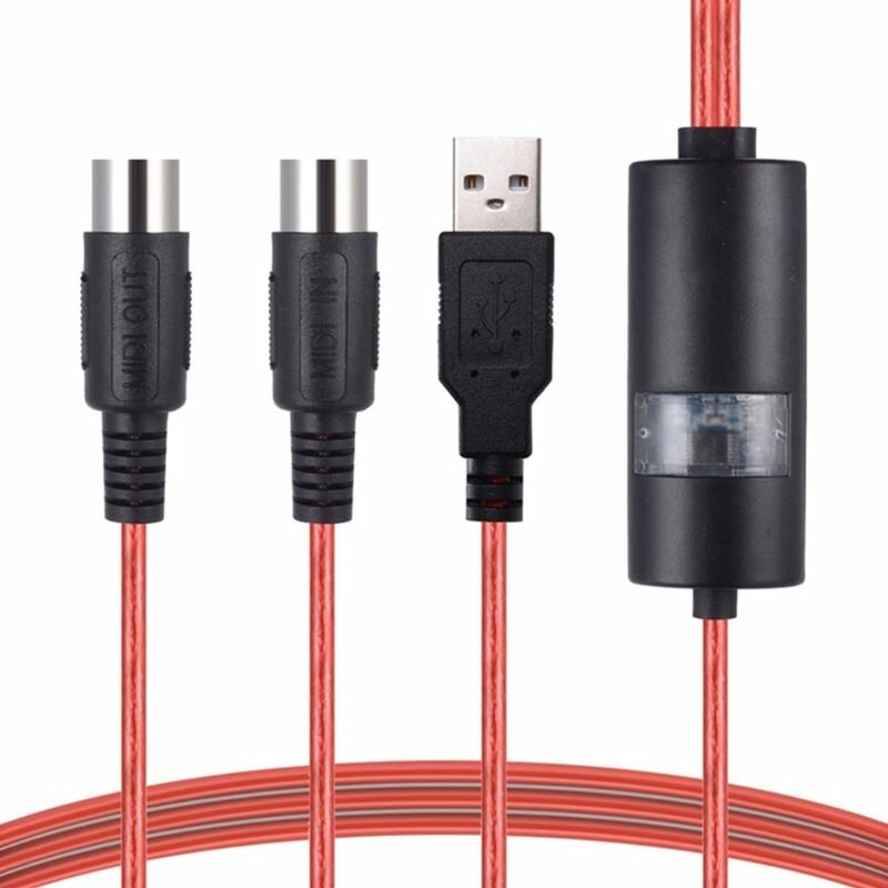 USB MIDI-кабель для редактирования музыки-красный