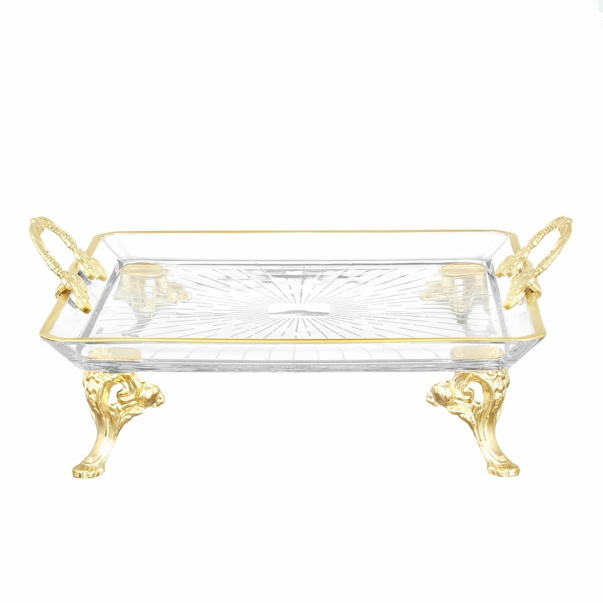 Блюдо квадратное "Золотой ободок"