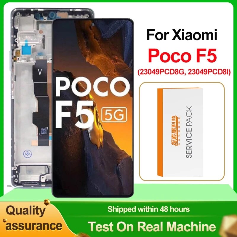 6,67-дюймовый ЖК-дисплей для Xiaomi Poco F5, AMOLED-дисплей, сенсорный экран, дигитайзер в сборе, 23049PCD8G, 23049PCD8I, запасная часть