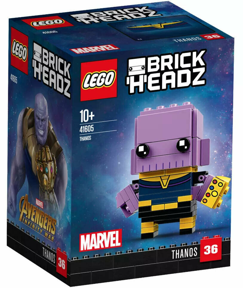 Конструктор LEGO BrickHeadz 41605 Танос, 105 деталей, от 10 лет, 2018 год